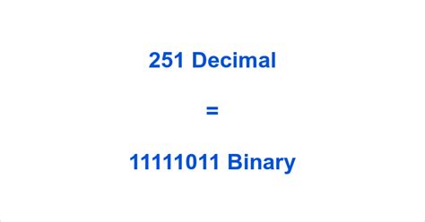 251 In Binary How To Convert 251 To Binary