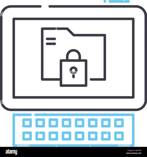 Data Security Line Icon Outline Symbol Vector Illustration Concept Sign Stock Vector Image