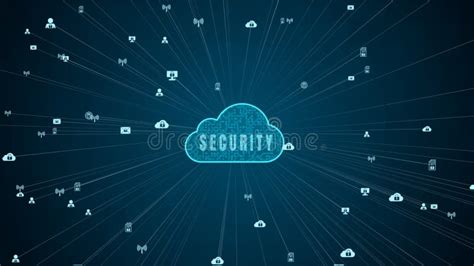 Secure Data Network Digital Cloud Computing Cyber Security Concept
