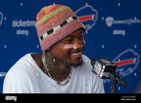 Buffalo Bills Wide Receiver Stefon Diggs Speaks During A News