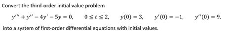 Solved Convert The Third Order Initial Value Problem