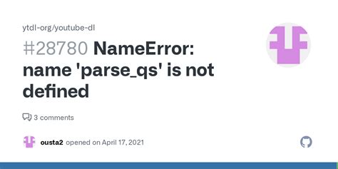 nameerror name parse qs is not defined · issue 28780 · ytdl org