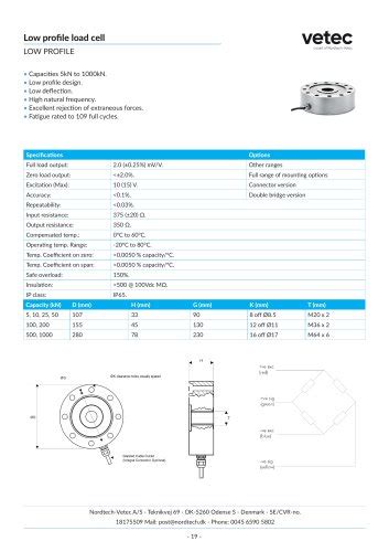 Compression Load Cell Vetec As Pdf Catalogs Technical