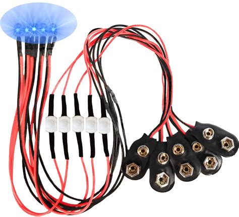 5 pack 9 volt battery led light with on off switch blue industrial and scientific