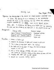 Density Prelab And Lab Report Pdf Course Hero
