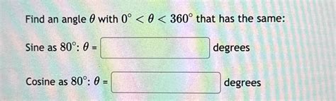 Solved Find an angle θ with 0