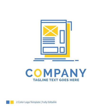 Wire Framing Web Layout Development Blue Yellow Business Logo Template Creative Design