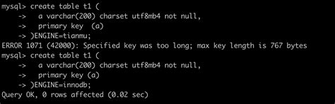 Question Error 1071 42000 Specified Key Was Too Long Max Key