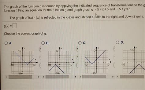 Solved The Graph Of The Function G Is Formed By Applying The