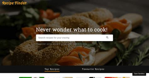 React Recipe Finder Codesandbox