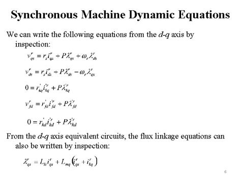 Lecture 2 Synchronous Machines Synchronous Machine Dynamic Equations