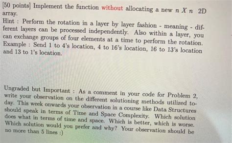 Solved 50 Points Implement The Function Without Allocating