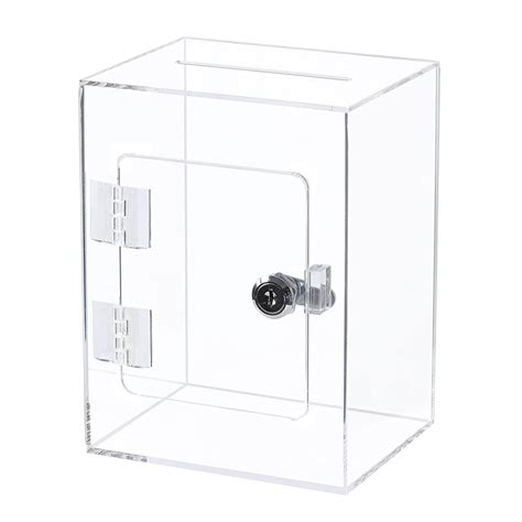 Acrylic Donation Ballot Box Tip Jar For Money With Lock Key Suggestion