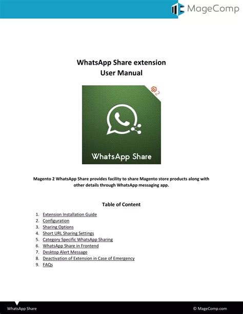 ppt magento 2 whatsapp share extension by magecomp powerpoint