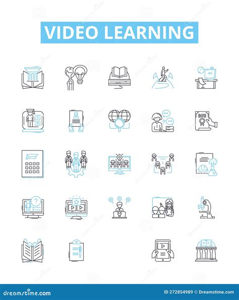 Video Learning Vector Line Icons Set Video Learning Course Tutorial