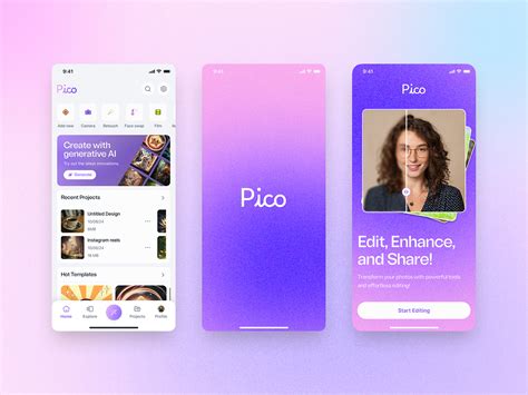 Pico Smart AI Photo Editor Mobile App Design Behance