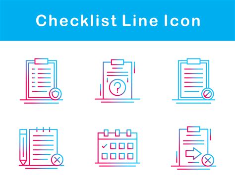 Checklist Vector Icon Set 20652861 Vector Art At Vecteezy