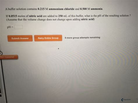 solved a buffer solution contains 0 215 m ammonium chloride