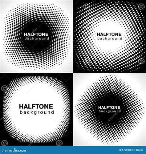 Halftone Backgrounds With Linear Gradients. Half Tone Patterns With Dot ...