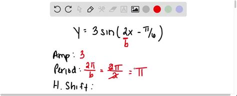 Solved For The Following Function Identify The Amplitude Period And Horizontal Shift If An