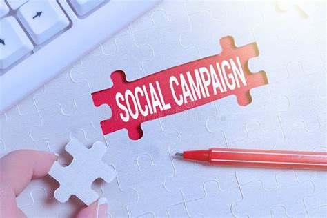 Conceptual Display Social Campaign Concept Meaning Use Social Media Platform To Improve Brand