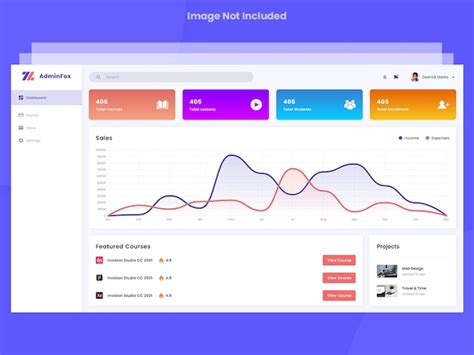 관리자 대시보드 Ui 웹사이트 템플릿 프리미엄 Psd 파일
