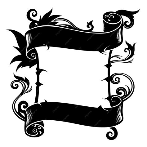 Ornate Vintage Scroll Frame Design With Floral Elements Premium Ai