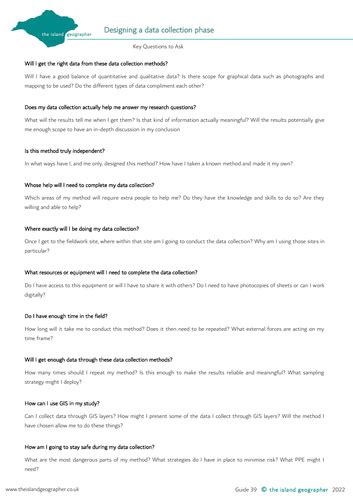 Designing A Data Collection Phase Teaching Resources