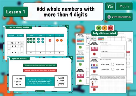 year 5 maths addition and subtraction add whole numbers with more