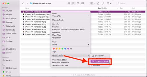 Convert Webp To  On Mac From Finder With A Quick Action