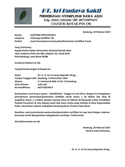 Surat Permohonan Bpn Pdf