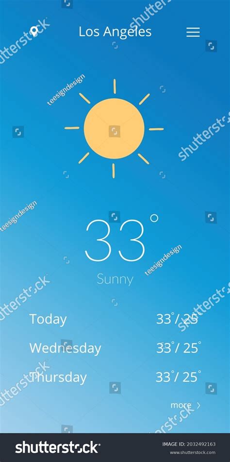 Weather Forecast App Widget Screen Application Stock Vector Royalty Free Shutterstock