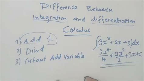 Difference Between Integration And Differentiation Calculus Youtube