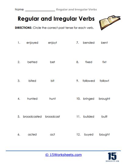 Regular And Irregular Verbs Worksheets 15 Worksheets Library