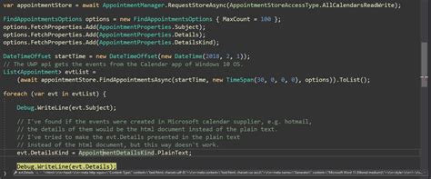 C How To Get Plain Text From Appointmentdetails Stack Overflow