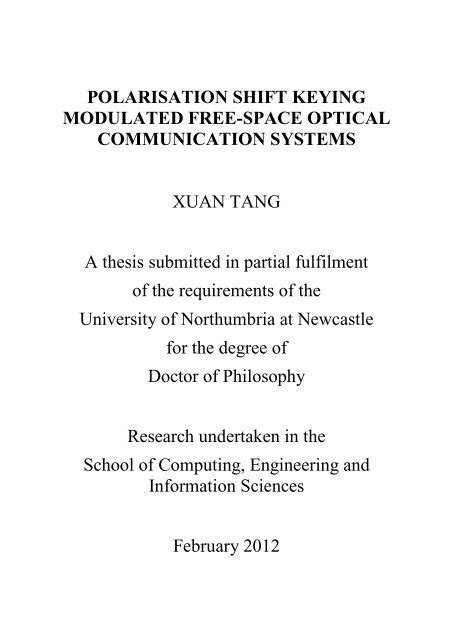 Polarisation Shift Keying Modulated Free Space