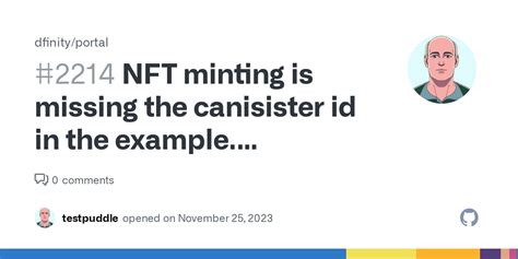 nft minting is missing the canisister id in the example