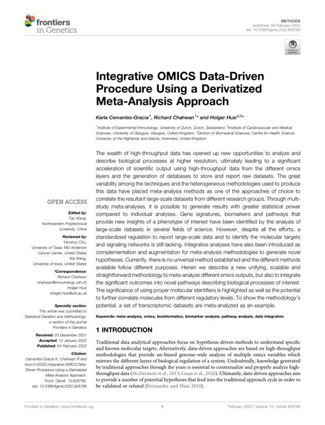 Pdf Integrative Omics Data Driven Procedure Using A Derivatized Meta