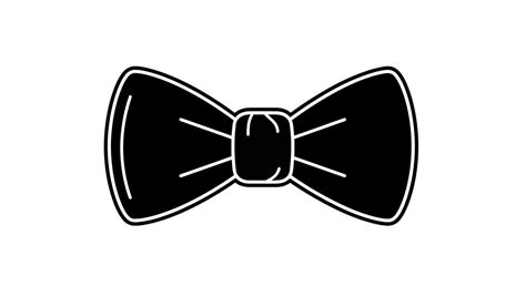 Stylized Black Bow Tie Illustration On A White Background For Fashion