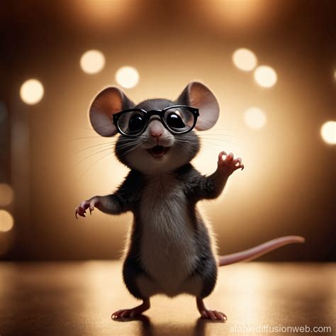 Dancing Mouse With Glasses Image Stable Diffusion Online