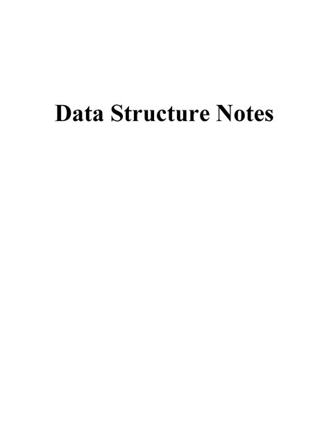 Data Structure Notes Data Structure Notes Data Structure Data It Is A 0 1 Binary Sequence