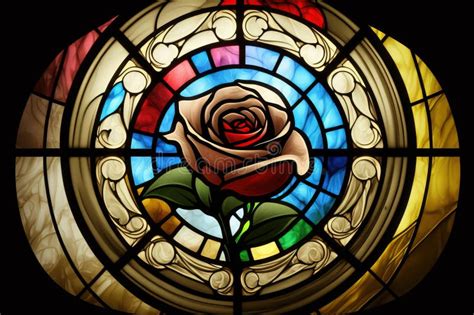 multicolored stained glass window with irregular random block pattern