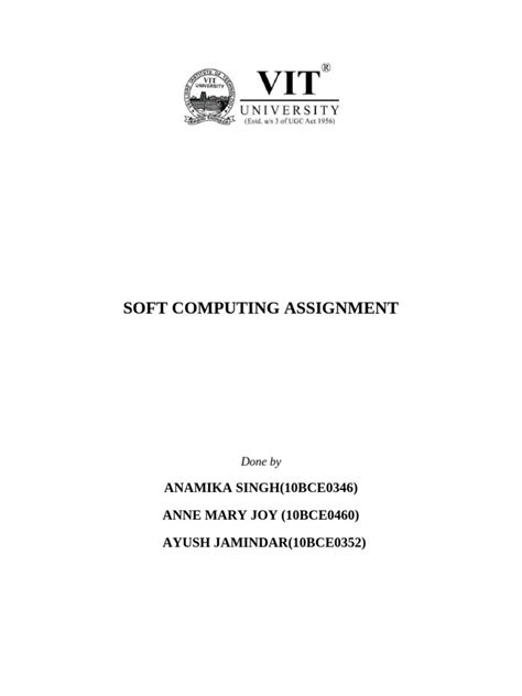 Soft Computing Assignment Pdf