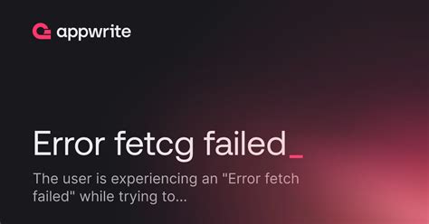 Error Fetcg Failed Threads Appwrite