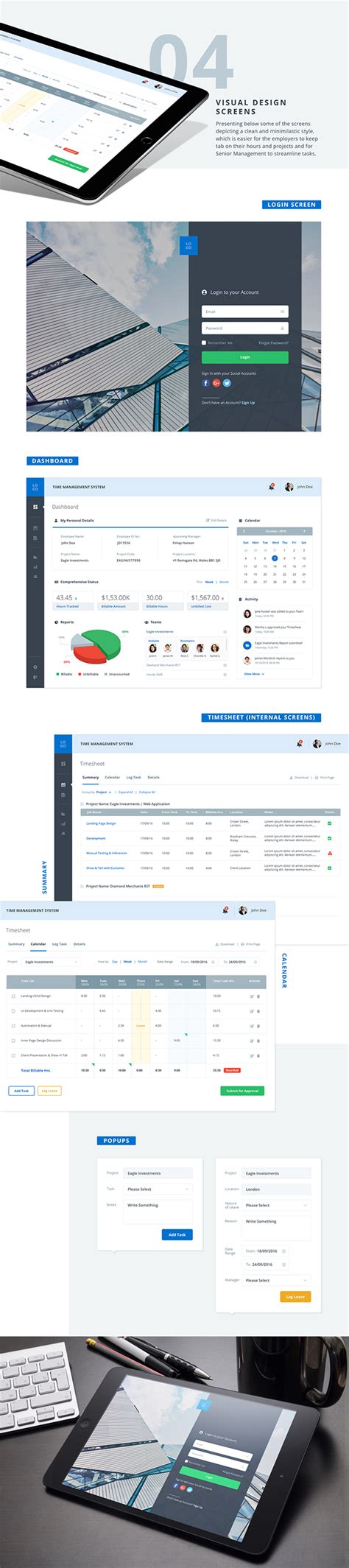 Time Management System App UI Design On Behance