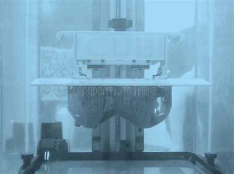 Printed Models On 3d Printer Close Up Objects Printed On Photopolymer Sla Stock Image Image