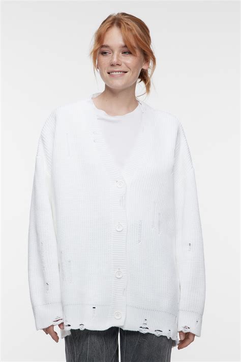 Кардиган oversize вязаный рваный в стиле гранж 2331057817, цвет ...