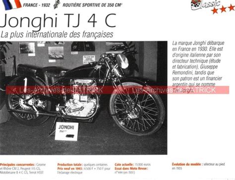 Jonghi 350 Tj 4 C Tj4 C Tj4c 1932 Fiche Moto 000195 Ebay