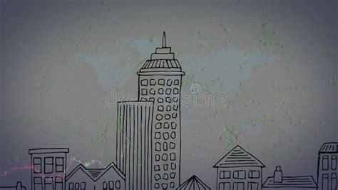Animation Of Data Processing And World Map Over Cityscape Stock Footage Video Of People City