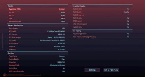 G9 57 Rtx4090 Benchmark Cyberpunk2077 Max Settings With Path Tracing R Ultrawidemasterrace
